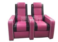 China Electric Recliner Cinema Sofa 580mm Center with Aluminum Cup Holder PU Leather Home Theatre Seating for sale