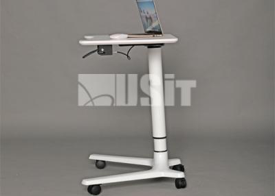 China Single Metal Mobile Gas Lifting Sit To Stand Desk With Wheels for sale