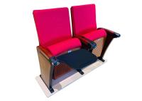 China Wood Padded Auditorium Chair 580mm Center Conference Hall Seating with Aluminum Frame for sale