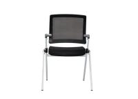 China Black PU Caster Plastic Cup Holder Ergonomic Folding Office Chair for sale