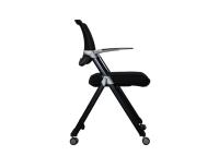 China Indoor 4 Wheels Metal Plastic Ergonomic Folding Office Chair for sale