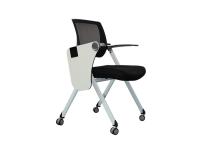 China Indoor 4 Wheels Metal Plastic Ergonomic Folding Office Chair for sale
