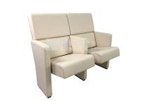 China PU Foldable Padded Church Chairs with Aluminium Stand 580mm Center to Center for sale