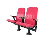 China Fabric Chaise Cinema Audience Chair with Steel Leg 55kg/m³ Foam for sale