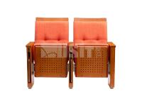 China Molded Foam Fabric Orange Lecture Hall Chair With Writing Tablet for sale