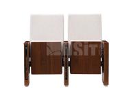 China Polyester Fabric Folding Auditorium Chairs With Writing Tablet for sale