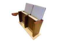 China Polyester Theater Auditorium Seats with Hidden Writing Tablet 580mm Center for sale