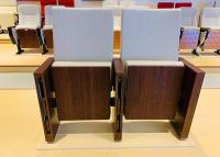 China Polyester Theater Auditorium Seats with Hidden Writing Tablet 580mm Center for sale