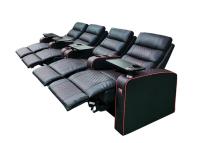China Black Electric Recliner Cinema Seat with Adjustable Footrest 34kg/m3 Foam for sale