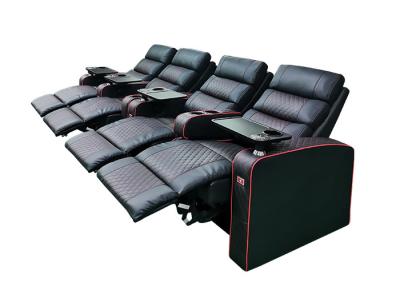 China Black Electric Recliner Cinema Seat with Adjustable Footrest 34kg/m3 Foam for sale
