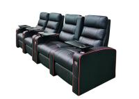 China Black Electric Recliner Cinema Seat with Adjustable Footrest 34kg/m3 Foam for sale