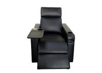 China Reclining Black Leather Home Theater Seats With Tray Table for sale