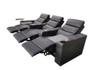 China 3 Seat Home Theater Recliner Sofa Lounge with Cup Holder Electric Recline 34kg Foam for sale