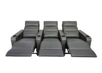 China Grey 34kg/m3 3 Seater Motorized Electric Recliner Sofa for sale