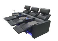 China 3 Seat Home Theater Recliner Sofa Lounge with Cup Holder Electric Recline 34kg Foam for sale