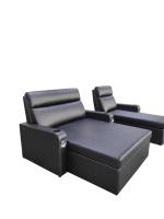 China 12mm Plywood Leather Recliner Chair Movie Theater Sofa Bed with Cup Holder for sale