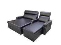China 12mm Plywood Leather Recliner Chair Movie Theater Sofa Bed with Cup Holder for sale