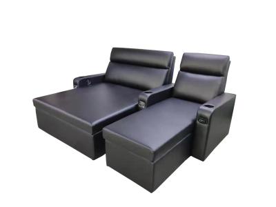 China 12mm Plywood Leather Recliner Chair Movie Theater Sofa Bed with Cup Holder for sale