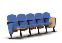 China Polyester Fabric Wood Lecture Hall Chairs Solid Theater Seat for sale