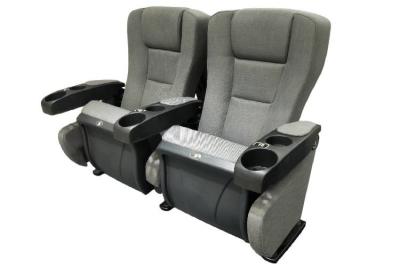 China 2mm Steel Foot Rest Commercial Theater Chair with Cup Holder 580mm Center Distance for sale