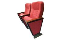 China Red Aluminum Conference Room Chair with Wood Armrest Fabric Padded 580mm Center for sale