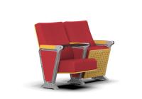 China Upholstery Fabric Auditorium Conference Chair with Wood Veneer Plywood 580mm Center for sale