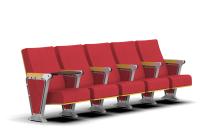 China Upholstery Fabric Auditorium Conference Chair with Wood Veneer Plywood 580mm Center for sale