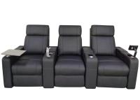 China PU Leather Electric Recliner Chair Single Movie Lounge Sofa with Motorized Headrest 34kg/m3 Foam for sale