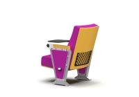 China TUV Certified Commercial Theater Seating Wooden Folding Auditorium Chair with Writing Pad 560mm for sale