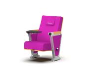China TUV Certified Commercial Theater Seating Wooden Folding Auditorium Chair with Writing Pad 560mm for sale