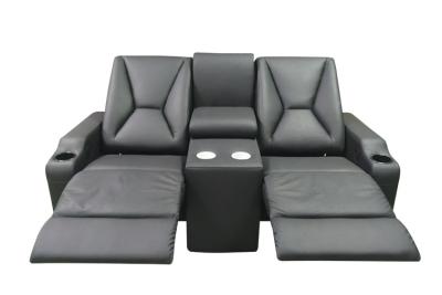 China Modern Electric Recliner Theater Seating with Power Push Button USB Charging Dock 34kg/m3 Foam for sale