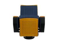 China 545mm Retractable Auditorium Seating Padded Lecture Chairs with Fabric Covered Church Seat for sale