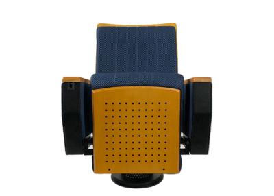 China 545mm Retractable Auditorium Seating Padded Lecture Chairs with Fabric Covered Church Seat for sale
