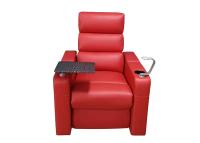 China Electric Home Cinema Recliner Sofa with USB Charger Genuine Leather VIP Theater Seat 34kg Foam for sale