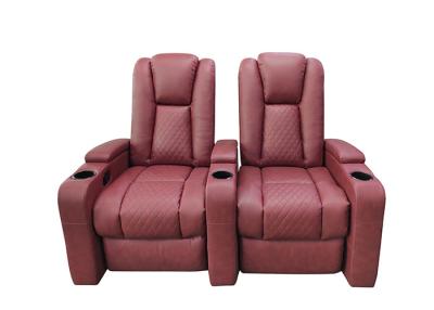 China Manual Recliner Chair PU Leather Movie VIP Seating with 34kg/m3 Foam for sale