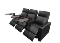 China Modern Full Electric Recline Armchair Genuine Leather Home Theater Seating with Cup Holder 34kg m3 Foam for sale