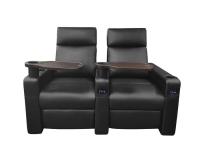 China Modern Full Electric Recline Armchair Genuine Leather Home Theater Seating with Cup Holder 34kg m3 Foam for sale