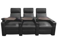 China Modern Full Electric Recline Armchair Genuine Leather Home Theater Seating with Cup Holder 34kg m3 Foam for sale