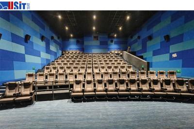 China Commercial Cinema Folding Chairs with Cupholder Fabric Foam Upholstery 55kg/m³ Density for sale