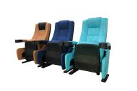 China Commercial Cinema Folding Chairs with Cupholder Fabric Foam Upholstery 55kg/m³ Density for sale