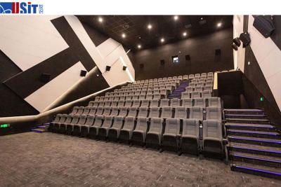 China CA117 Folding Cinema Armchair Commercial Theater Room Chairs with Steel Frame 55kg Foam for sale