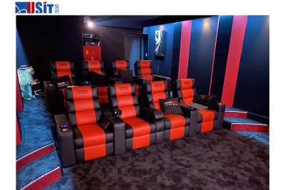 China Luxury Cinema Recliner Sofa 700mm Electric Motorized Headrest USB Charging Theater Seat for sale