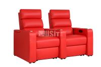 China Home Theater Recliner Seating Genuine Leather Power Reclining Sofa with USB Charging 34kg Density Foam for sale