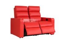 China Home Theater Recliner Seating Genuine Leather Power Reclining Sofa with USB Charging 34kg Density Foam for sale