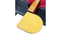 China Writing Pad Church Auditorium Chairs 100% Acrylic Fabric Folding Seat Solid Wood Armrest 580x754x1005mm for sale