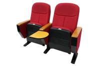 China Writing Pad Church Auditorium Chairs 100% Acrylic Fabric Folding Seat Solid Wood Armrest 580x754x1005mm for sale