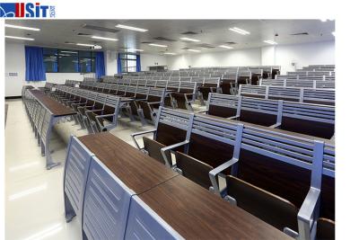 China School Classroom Student Desk and Chair Set Gravity Mechanism College Furniture 2 Seat for sale