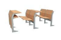 China School Classroom Student Desk and Chair Set Gravity Mechanism College Furniture 2 Seat for sale