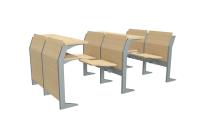 China School Classroom Student Desk and Chair Set Gravity Mechanism College Furniture 2 Seat for sale