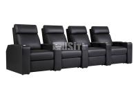 China Contemporary Theater Seating Black Leather Recliner with Electric Function and 34kg/m3 Foam for sale